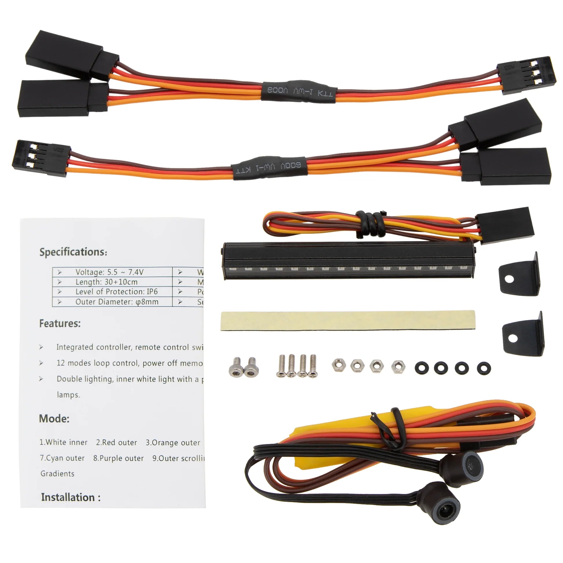 Meus Racing 16LED Light bar + 8MM headlight angel lights – GT RC